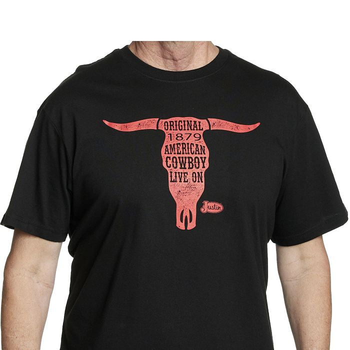 Justin Cowboy Live On Black Graphic – G3 Mercantile